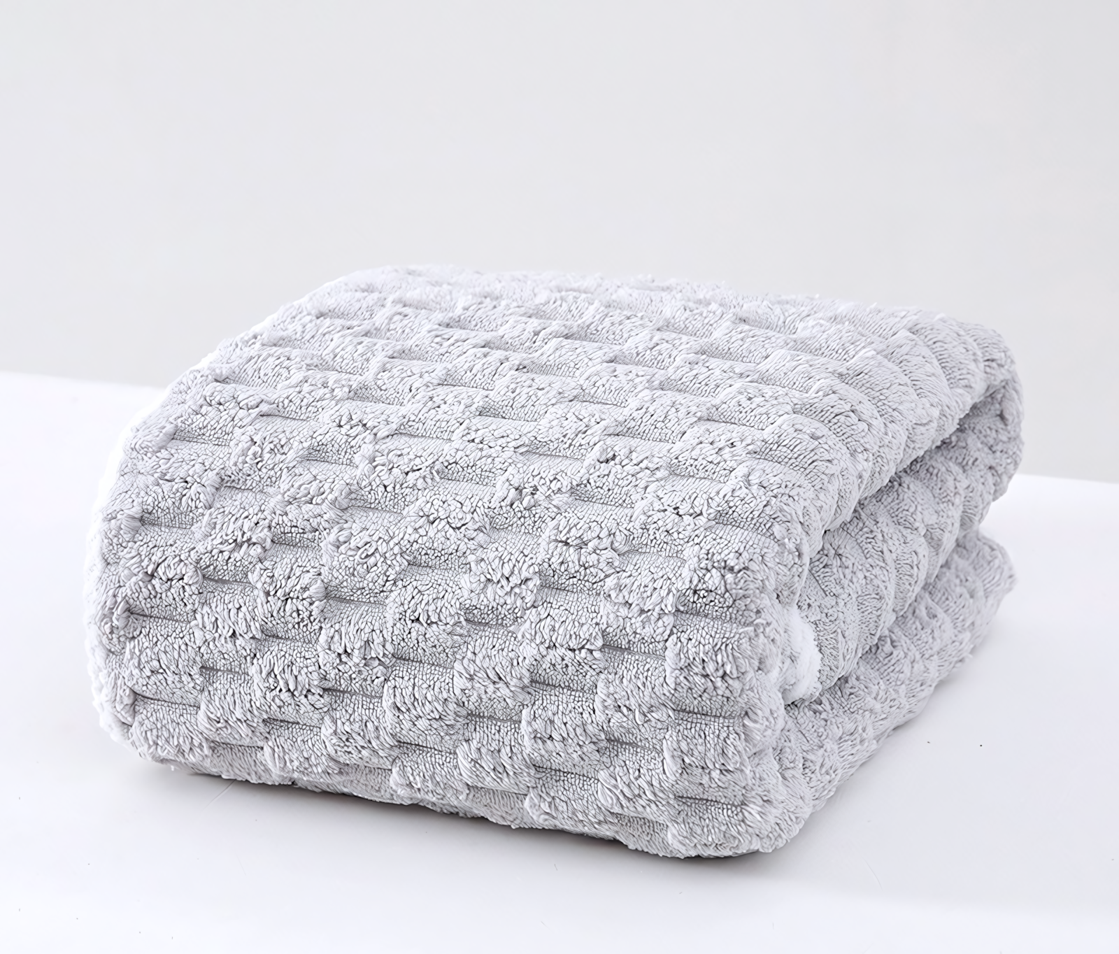 Полотенце банное флисовое с петелькой, 170х90 см, светло-серое