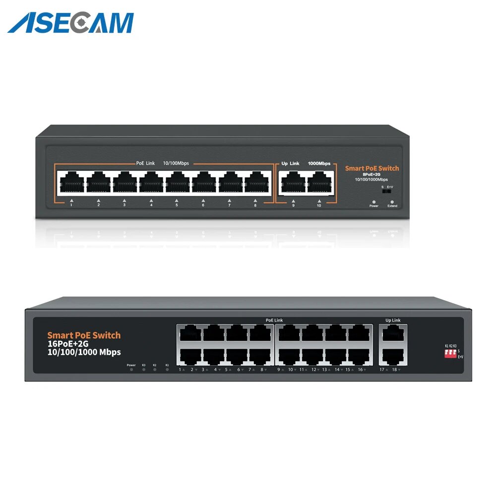 Коммутатор POE 8/16 портов, 16Ports POE Switch