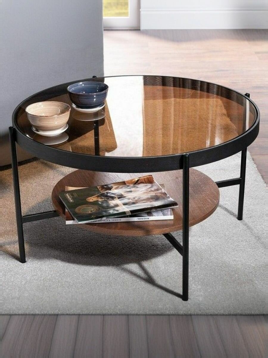 Стол журнальный SIGNAL PRIMA B орех/черный мат 74