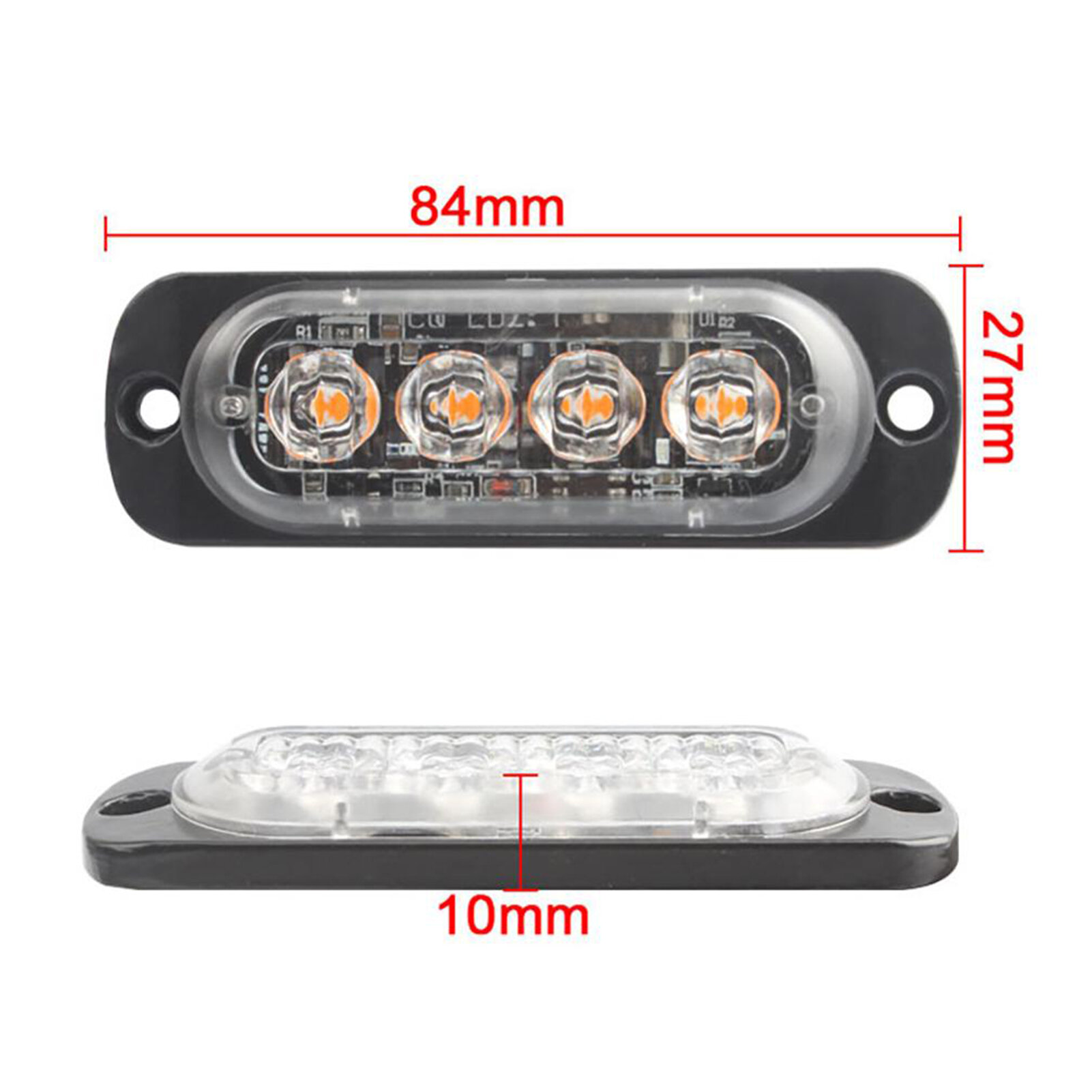 Стробоскоп с 4 светодиодами, аварийный мигающий, для габарита/сигнала буксировщика