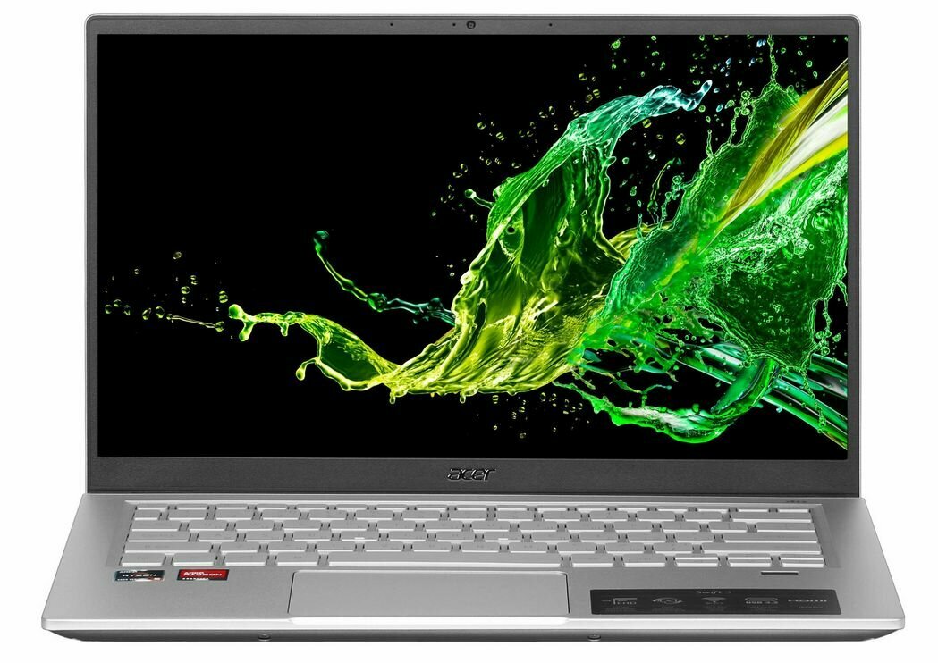 14" Ноутбук Acer Swift 3 SF314-43-R63K (NX. AB1ER.00N) серебристый - 1920x1080, IPS, AMD Ryzen 5 5500U, ядра: 6 x 2,1 ГГц, 8 ГБ, SSD 256 ГБ, AMD Radeon Graphics, Windows 10 Pro