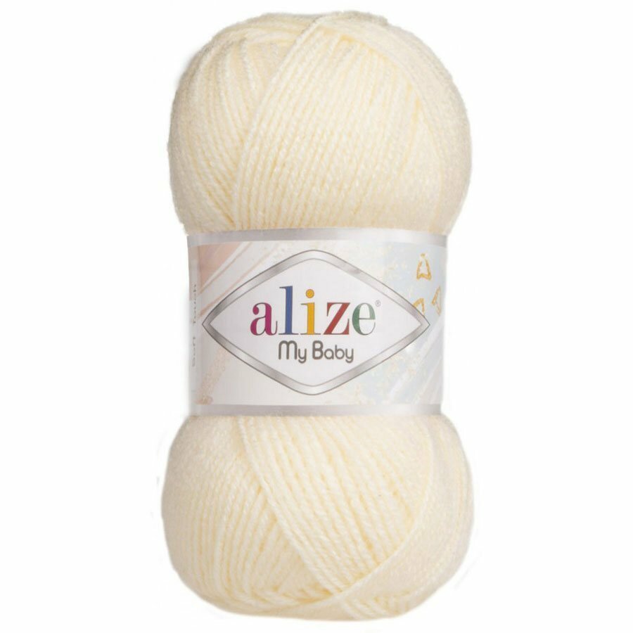 Пряжа Alize MY BABY 01 кремовый (5 мотков)