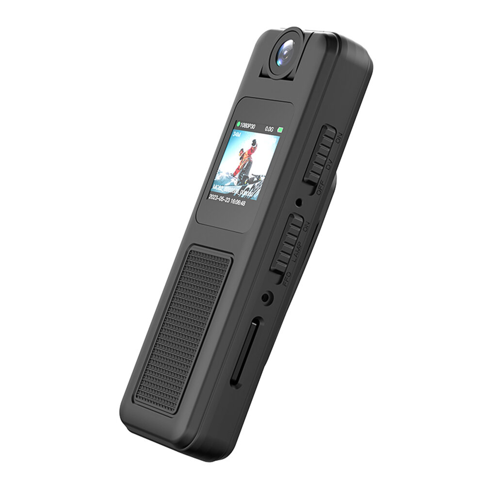 1080P Body Camera with Audio and Video Recording Wearable Cam Mini Webcam 180° Rotatable Lens IR Night Vision Magnetic Back Clip for Law Enforcement Delivery Personal Traveling Outdoor