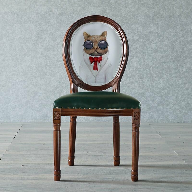 Обеденный стул в европейском стиле ретро из массива дерева, модное и простое кресло со спинкой в американском ресторане отеля