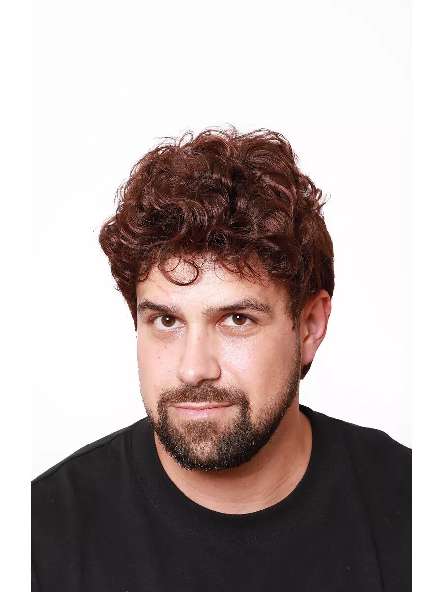 Парик мужской кудрявый каштановый