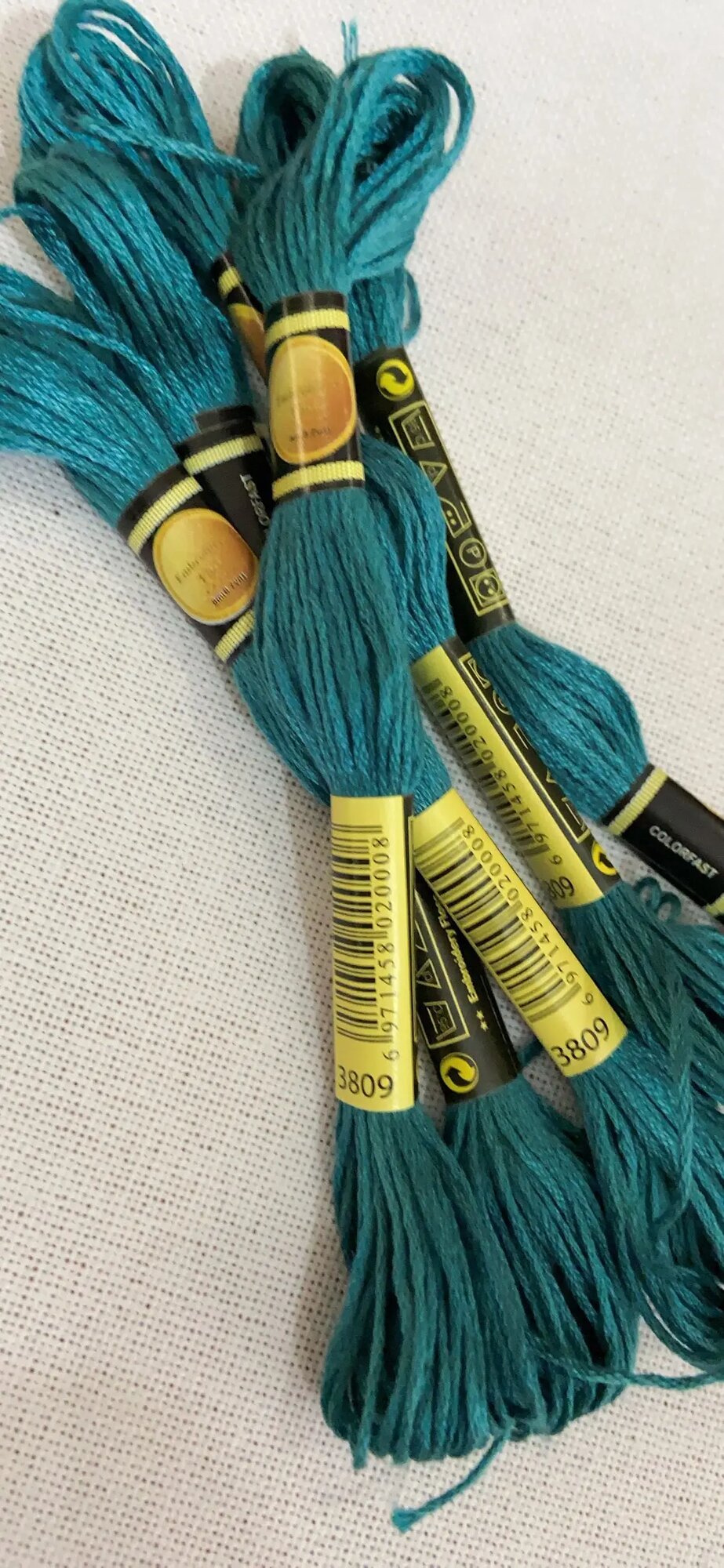 Нитки для вышивки DMC 3756, набор из 10 штук 3809