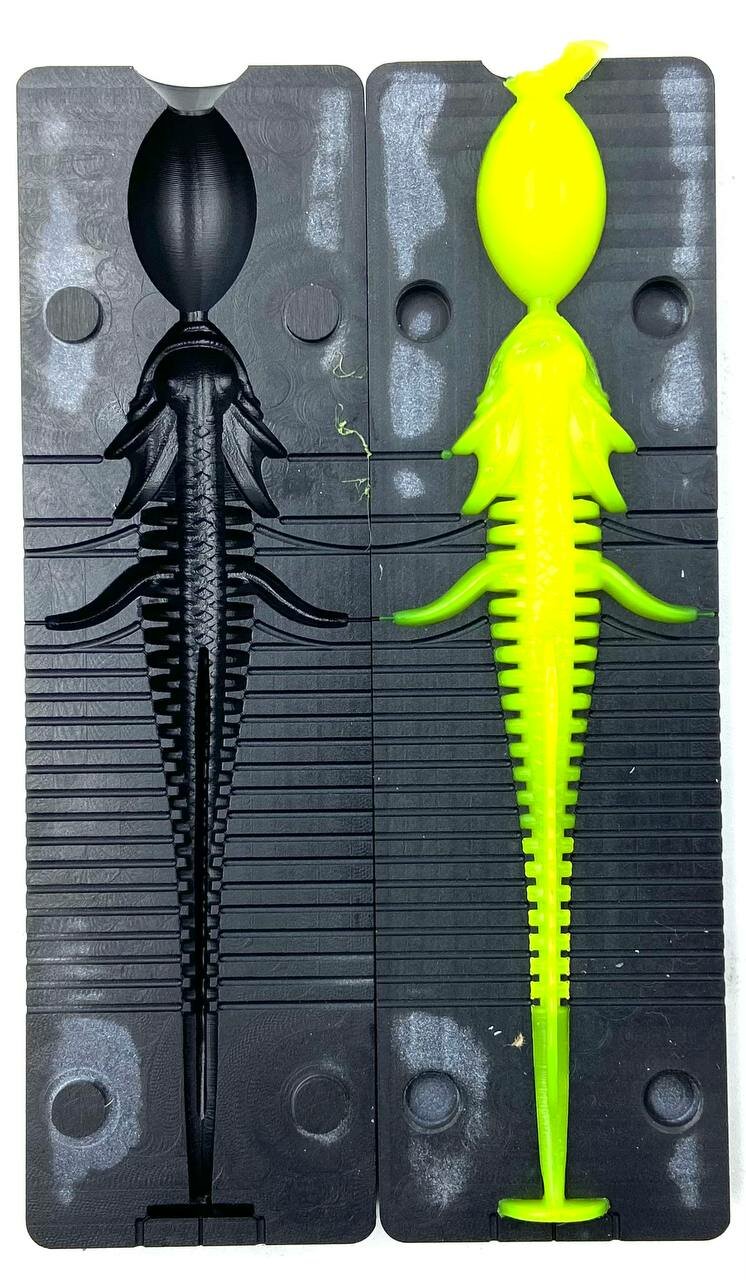 Форма для литья рыболовных силиконовых приманок Dragon 98мм , 1 место