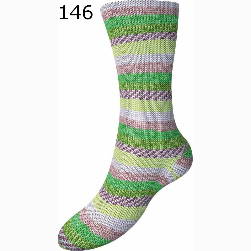 Носочная пряжа Austermann Fortissima Cotton Stretch Weekend 4-fach (146 Grassgrun) 1 моток 460 м/100 г