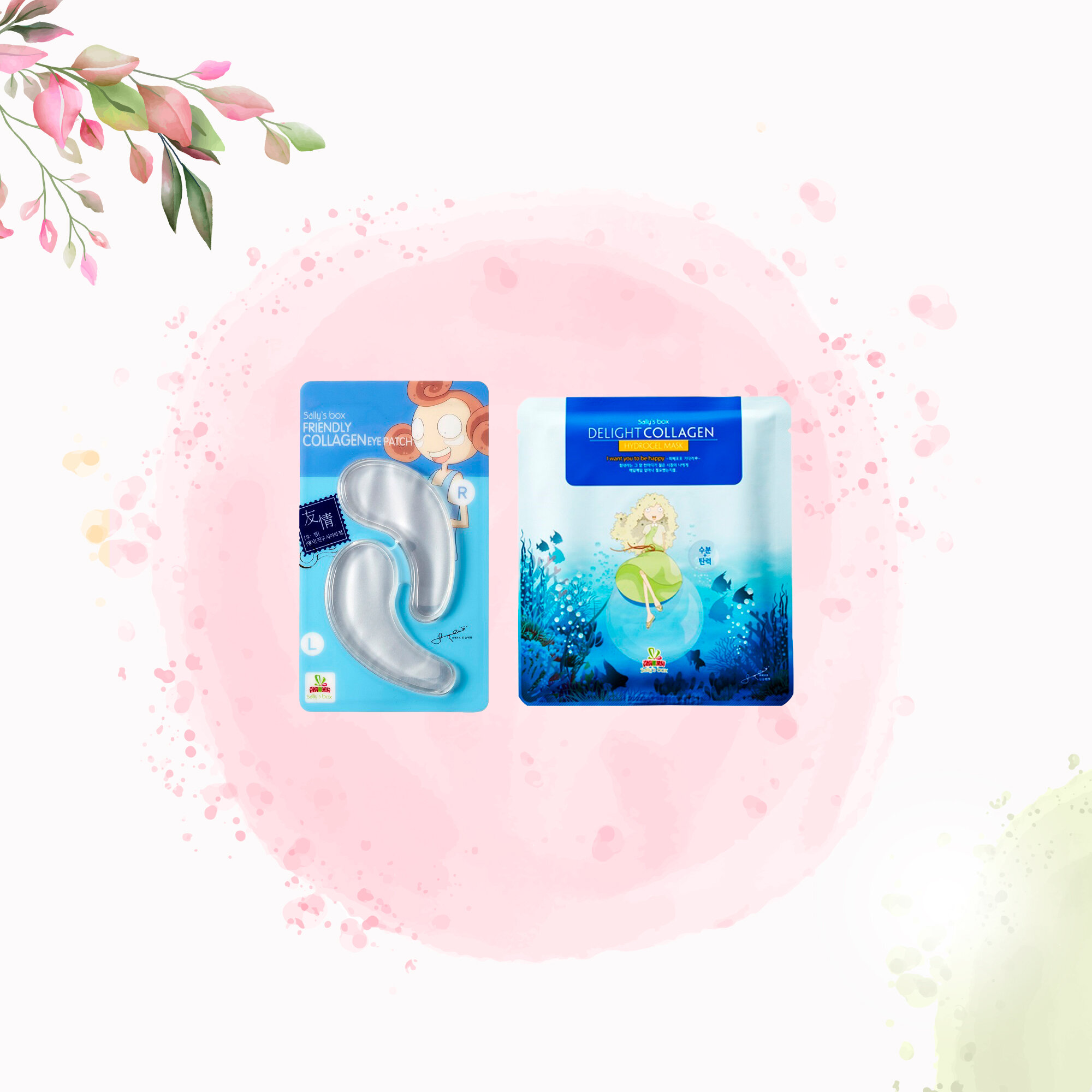 Сет с Коллагеном Гидрогелевая маска + патчи для кожи вокруг глаз