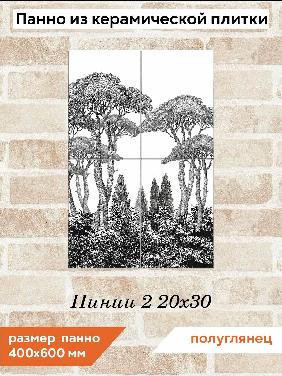 Панно из керамической плитки Пинии 2 20х30