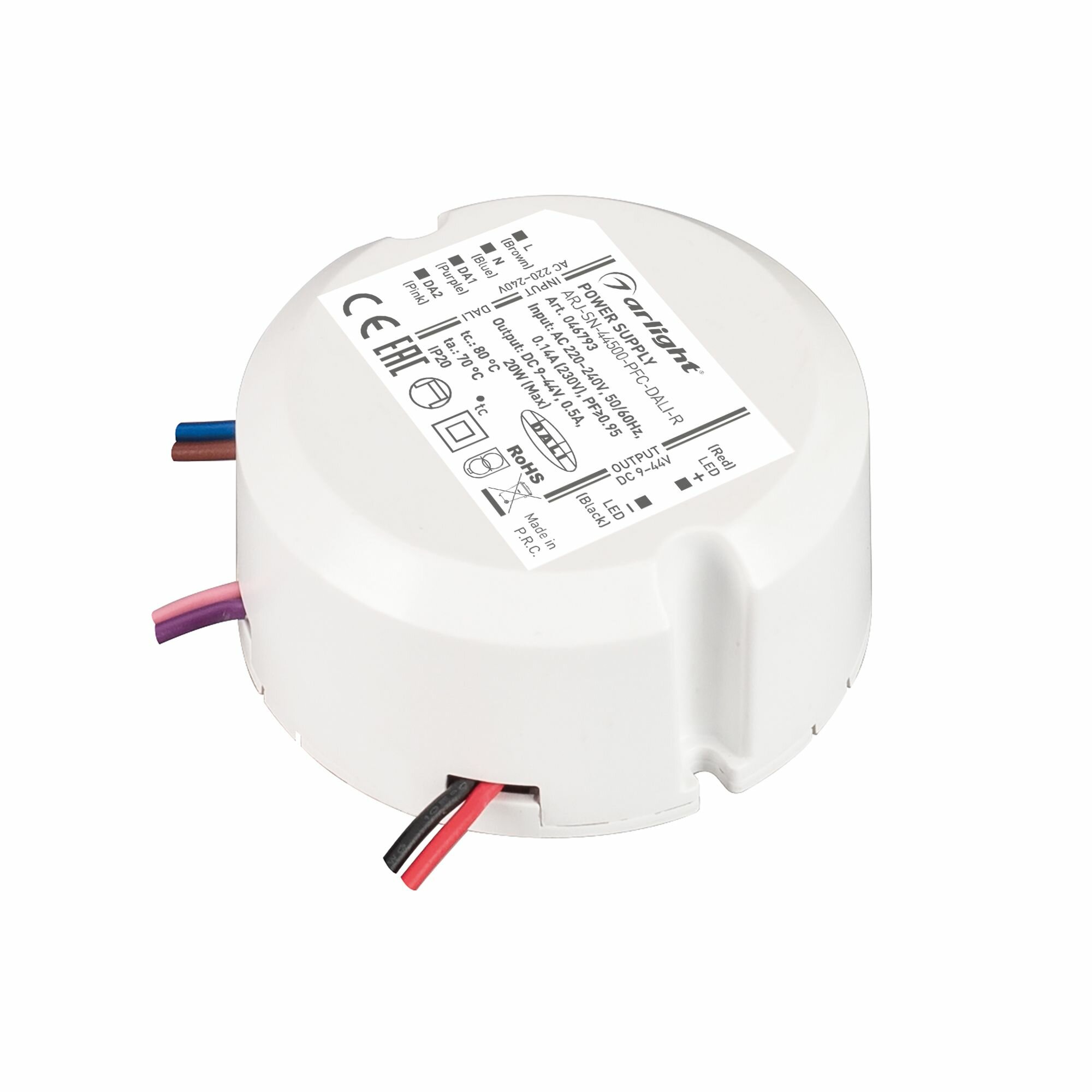Блок питания ARJ-SN-44500-PFC-DALI-R (20W, 9-40V, 0.5A)