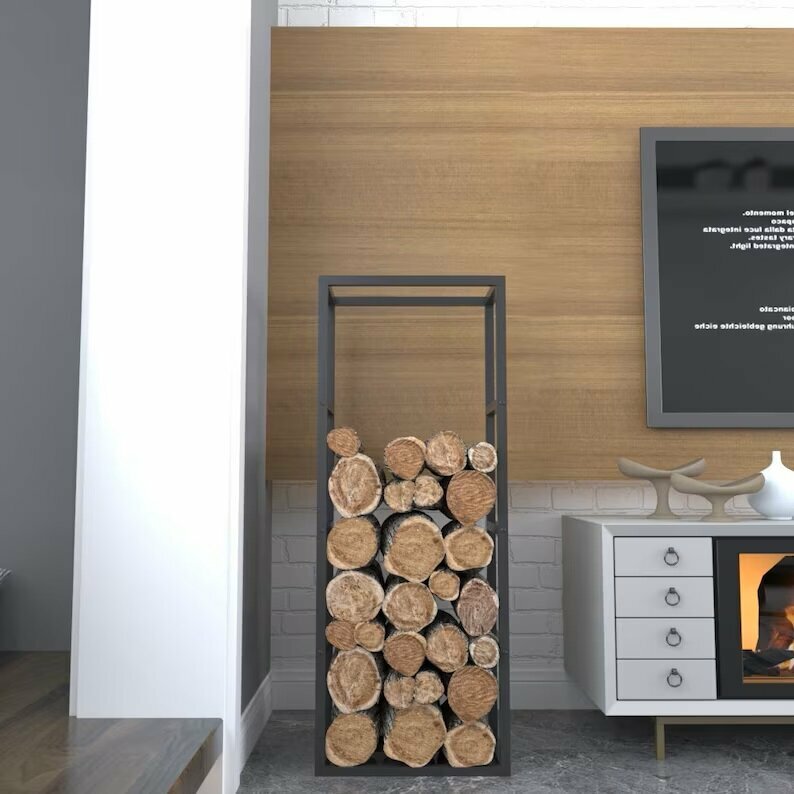 Дровница металлическая, подставка для дров в стиле лофт 40х25х90