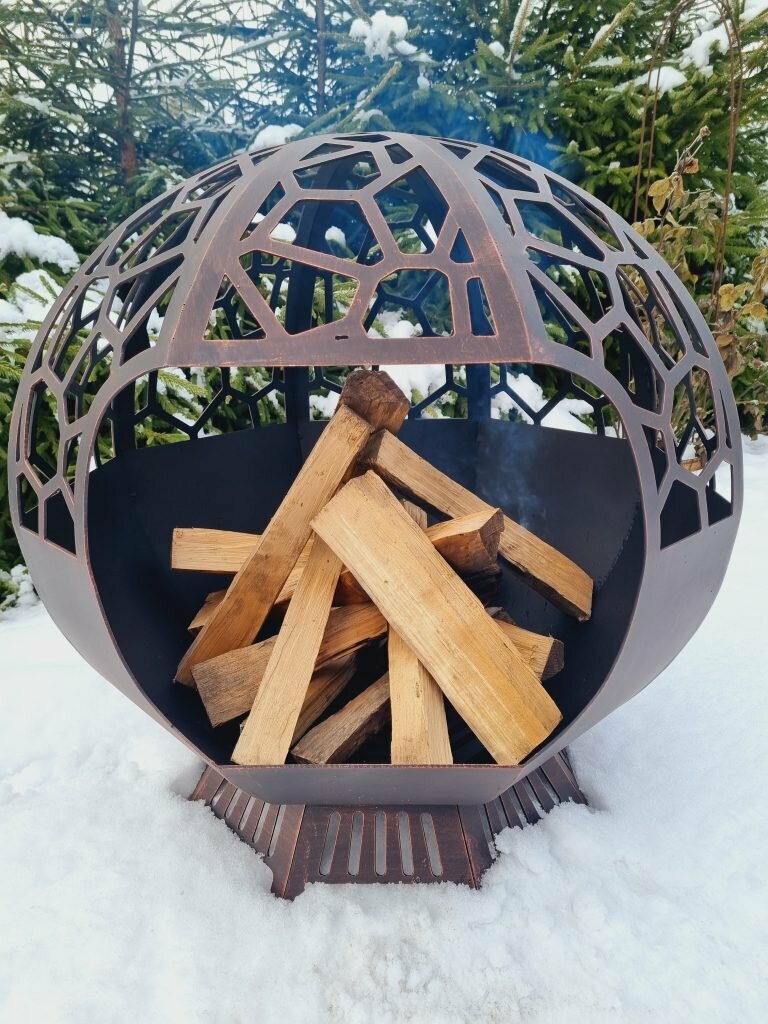 Очаг, чаша для костра, Костровая чаша, металлическая яма для костра Глобус - огнеупорная краска