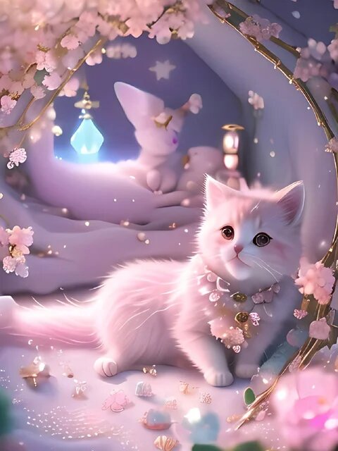 5D DIY Алмазная картина Великолепный Кот Цветок Полная круглая Алмазная мозаика Животное Алмазная вышивка Комплект Стразы Украшение для дома