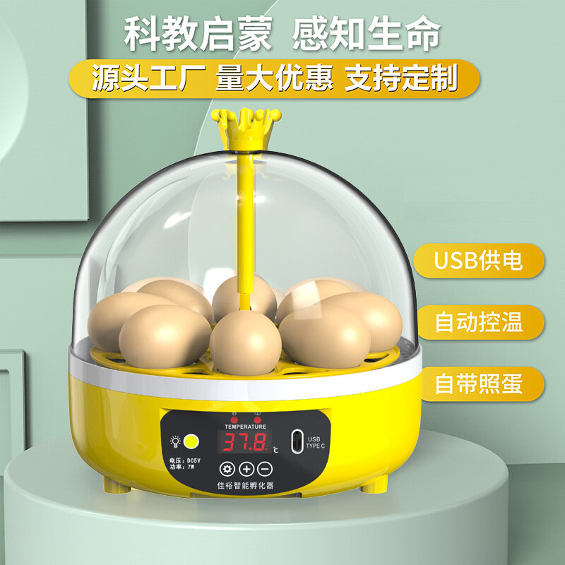Мини-инкубатор для яиц на 4-6 яиц, маленький домашний образовательный инкубатор, умная полностью автоматическая машина для выведения яиц