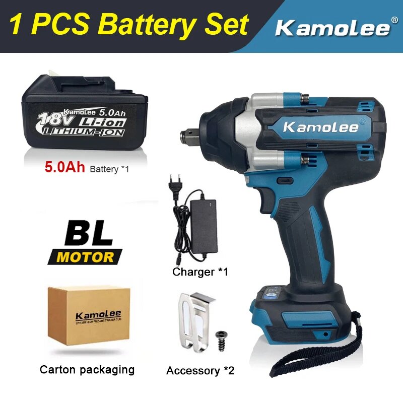 Электрический ударный гайковерт Kamolee 1800 Нм