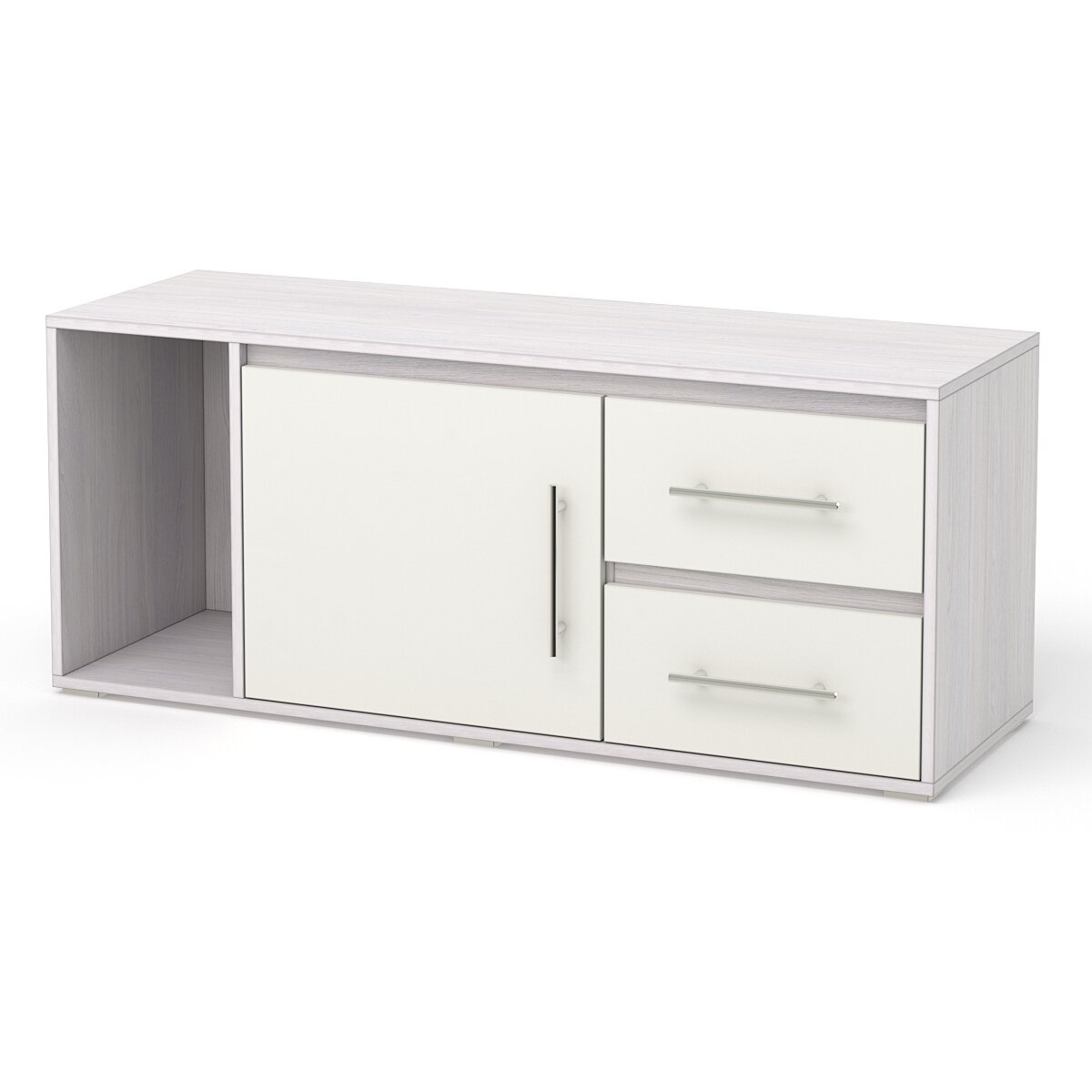 Тумба под телевизор "Оззи" №2, Ясень Анкор и Белый. Производитель товара - компания Westcom.