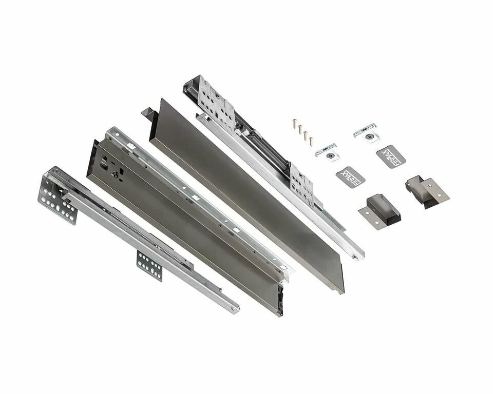 Комплект ящика Firmax Smartline, длина 350 мм, высота 84 мм, с доводчиком, серый