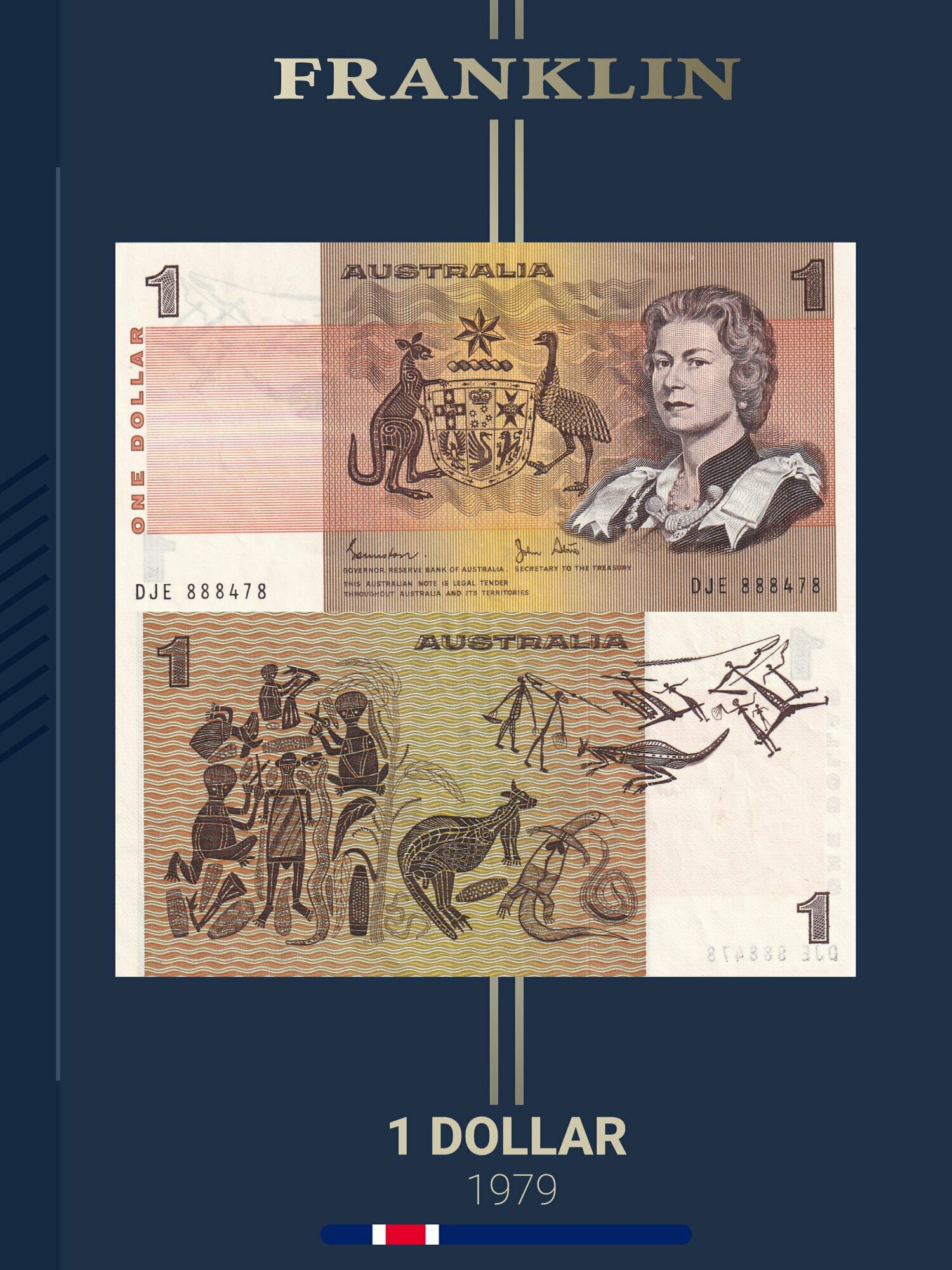 Банкнота Австралия 1 доллар 1979 год (XF) Pick 42с