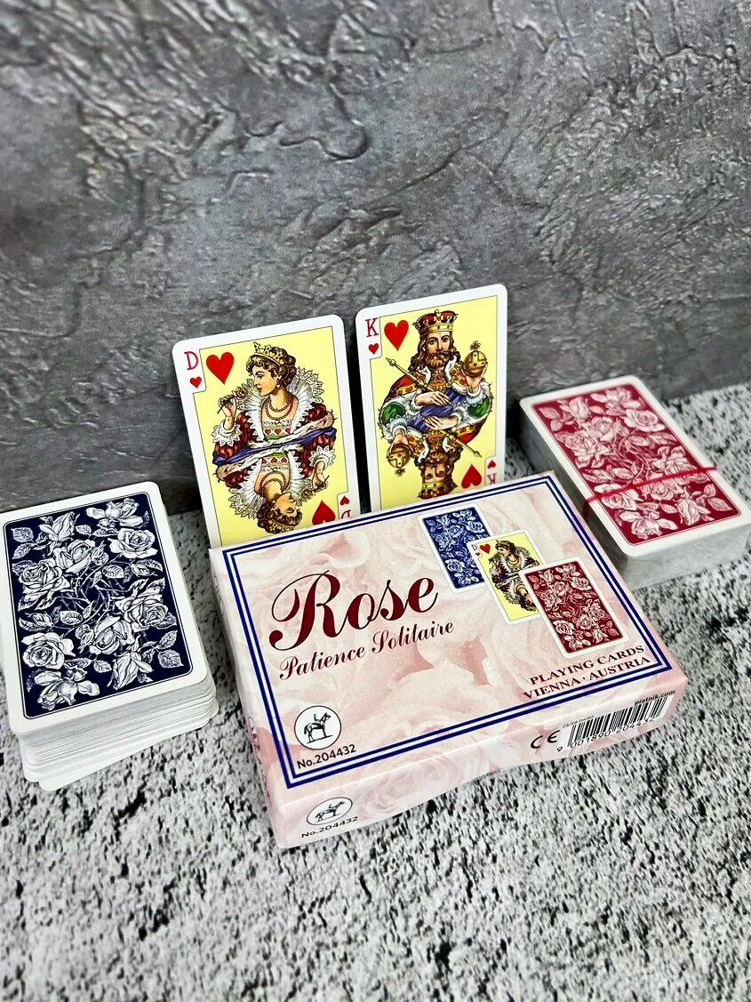 Пасьянсные карты "Розы", 2 колоды по 55 шт. размер карты 6,6х4,4 см