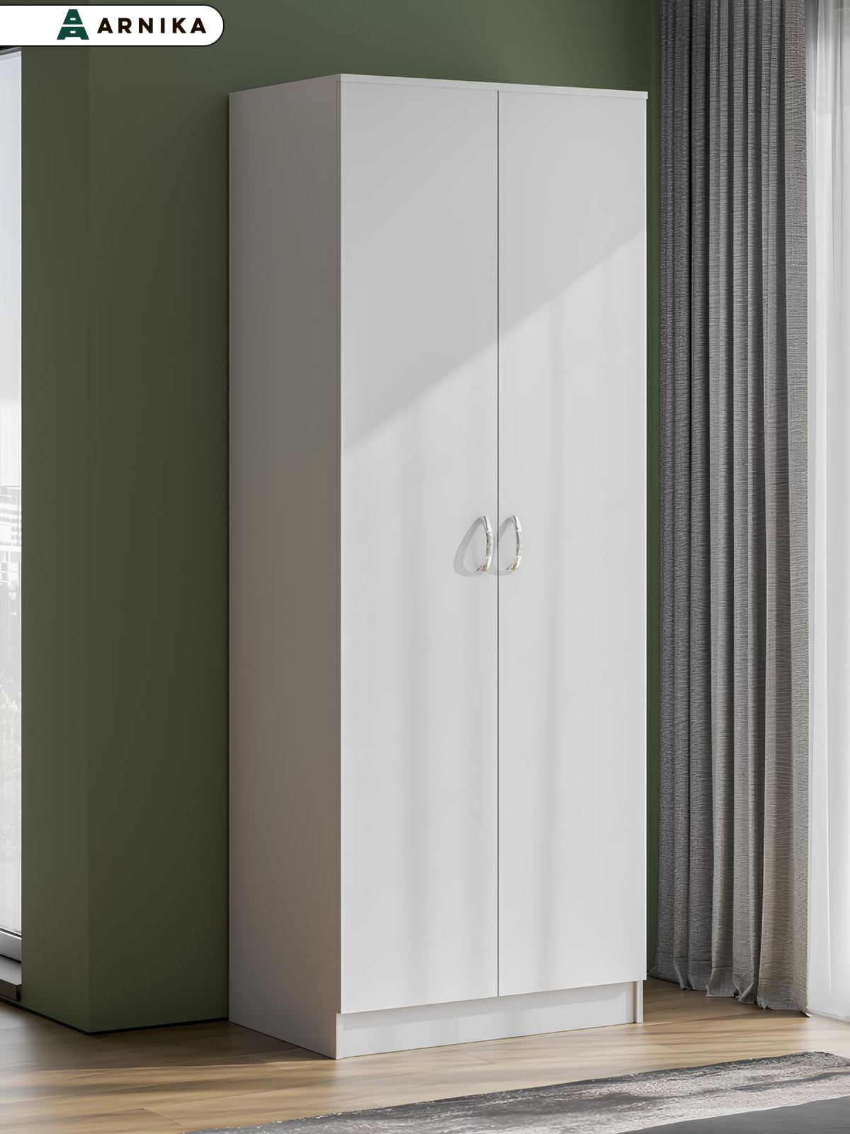 Шкаф Веста, белое дерево, распашные дверцы, модульная конструкция, ЛДСП, 80х52х212см