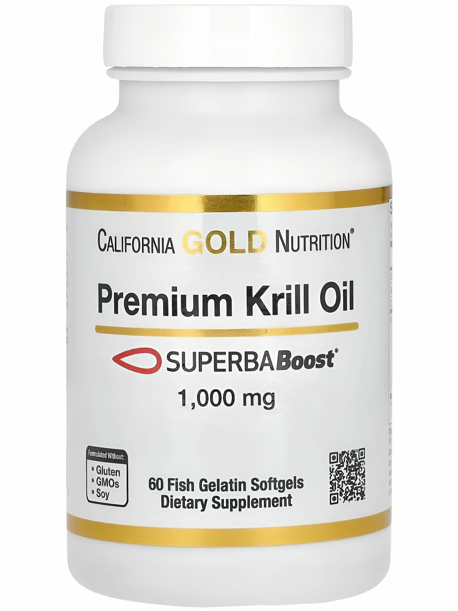 Масло криля California Gold Nutrition Premium 1000 мг 60 капсул, для здоровья сердца