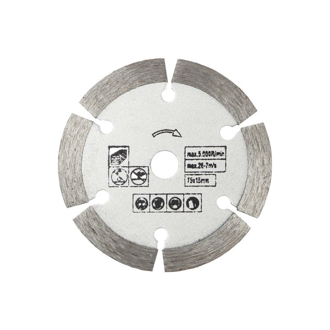 Диск алмазный тундра, сегментный, сухой рез, размер 75 х 10 мм