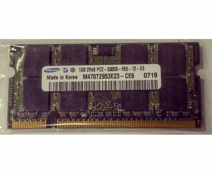 Оперативная память Samsung DDR2 667 SO-DIMM 1Gb CN m470t2953ez3-ce6 0717