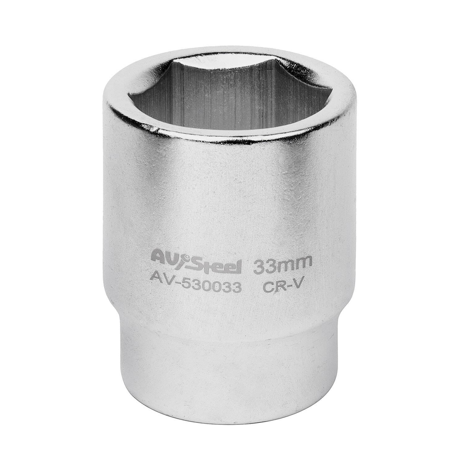 Головка торцевая AV Steel AV-530033 SW36, шестигранник 33 мм, хромованадиевая сталь