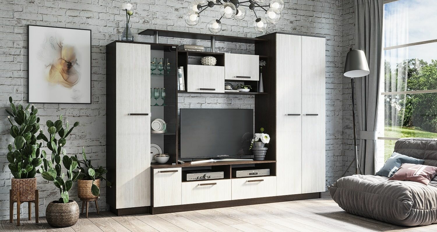 Гостиная BTS Вега Венге/лоредо Размеры: Высота 1920мм Глубина 460мм Ширина 2500мм