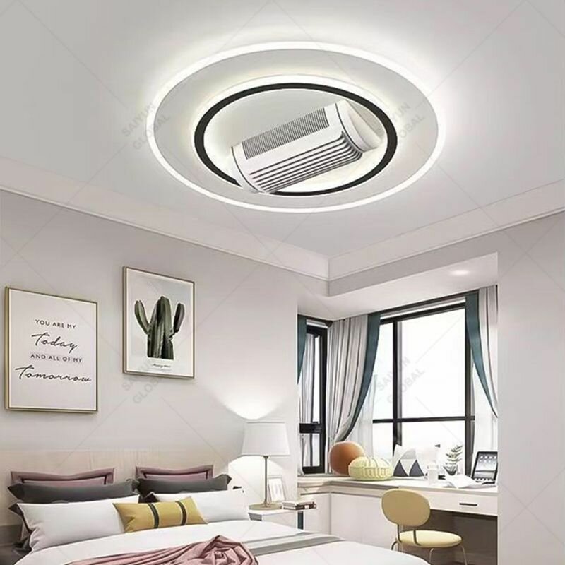 50Вт LED Светодиодная потолочная люстра-вентилятор без лопастей для освещения спальни, гостиной, кухни