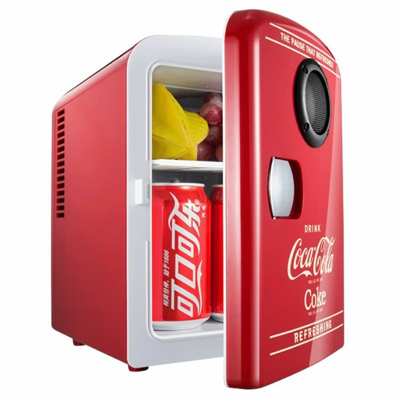 Холодильник для напитков с надписью "Coca-cola", Может быть подключен к аудиосистеме Bluetooth, двойного назначения для автомобиля и дома-DFGH