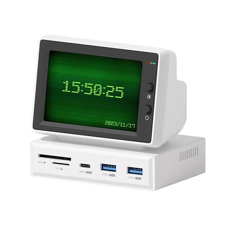 HAGiBiS X86 USB HUB 9в1 USB-концентратор с светодиодный экран, USB разветвитель / HDMI / картридер / 3.5 мм