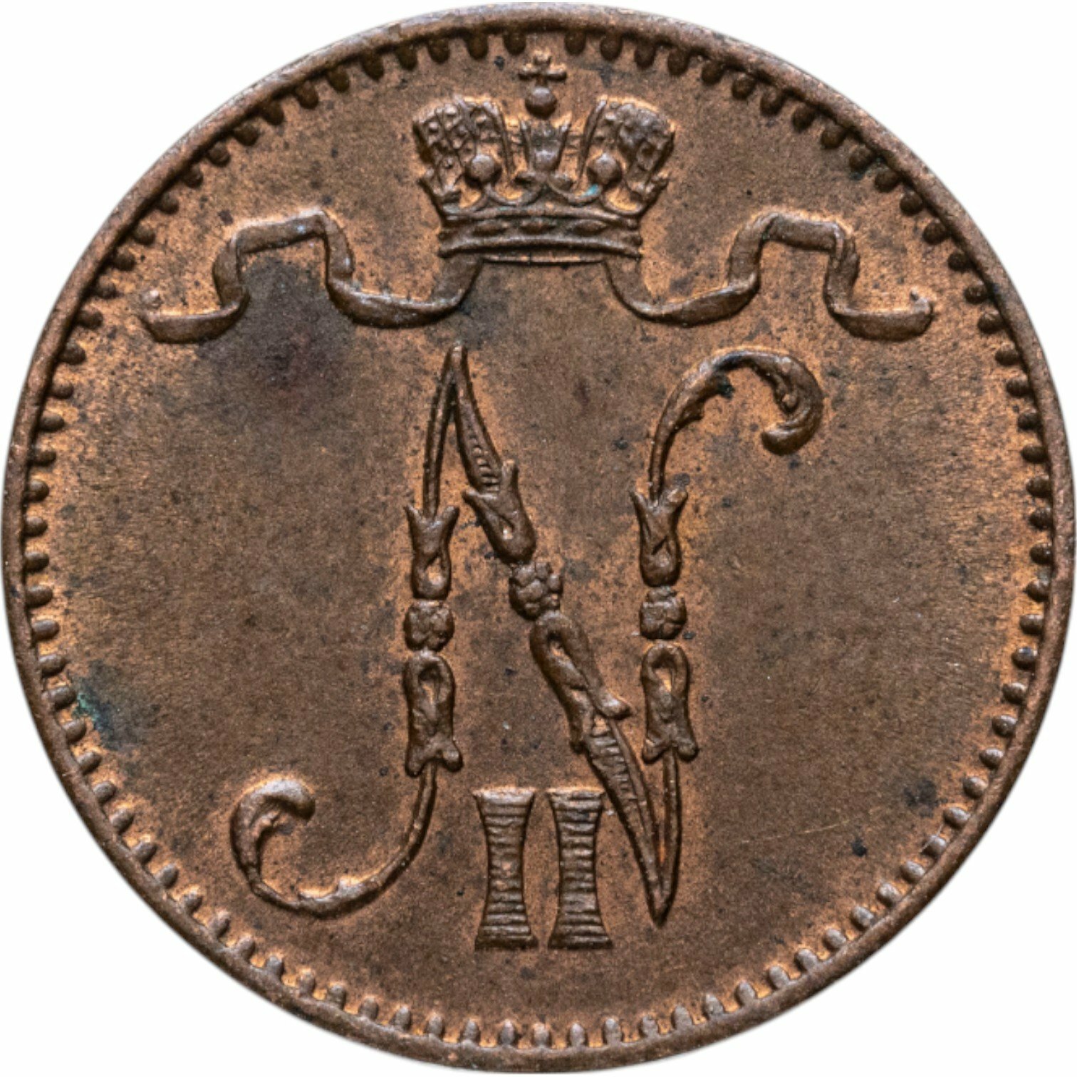 1 пенни penni 1912 Российская Финляндия, Медь, в сохранности UNC