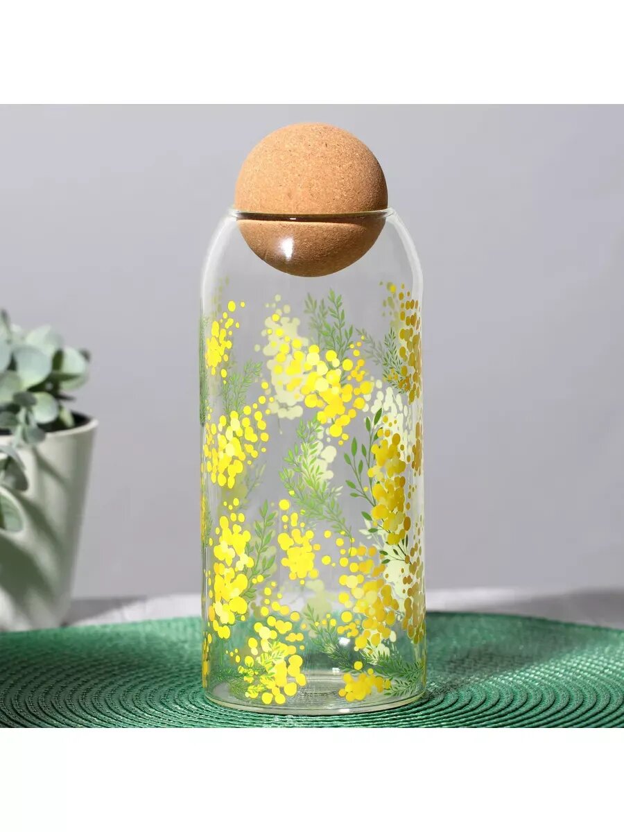 Банка новогодняя для хранения сыпучих продуктов, стеклянная