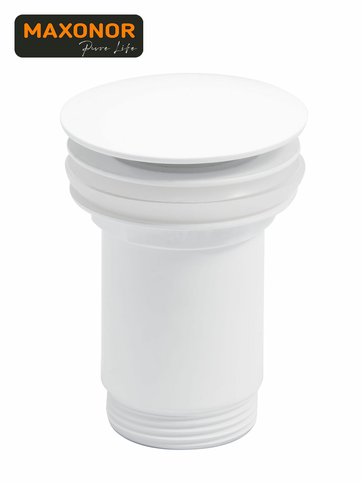 Донный клапан с переливом Maxonor PURE LIFE PL61-8, белый матовый Латунь