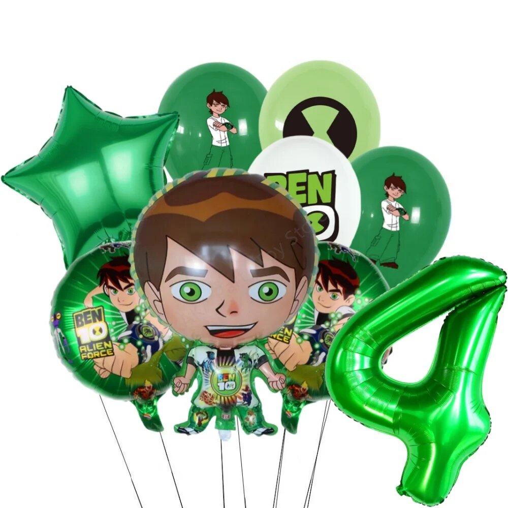 Набор шаров Ben 10, 4-9 шт, зеленый