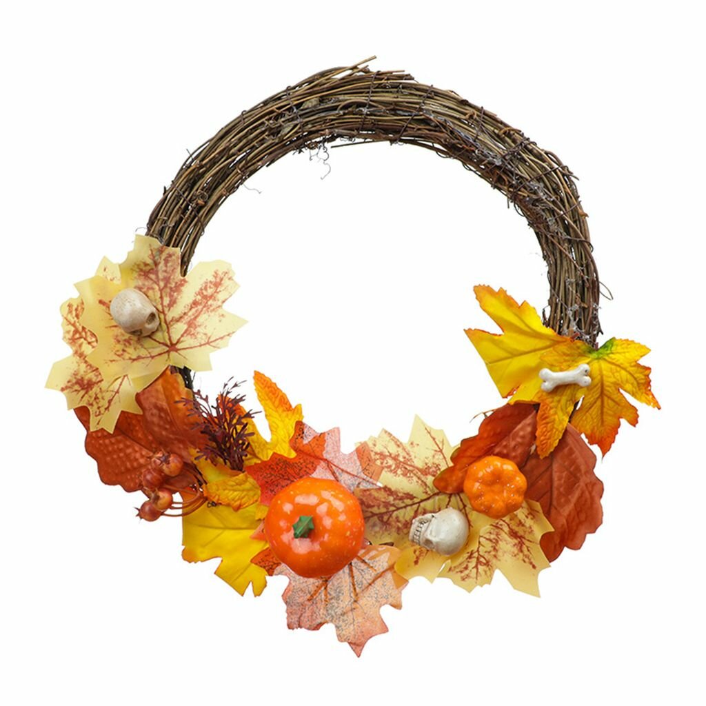 Имитация гирлянды Лесной кленовый лист, череп, элемент Хэллоуина, подвеска-02, Полукруглый кленовый лист