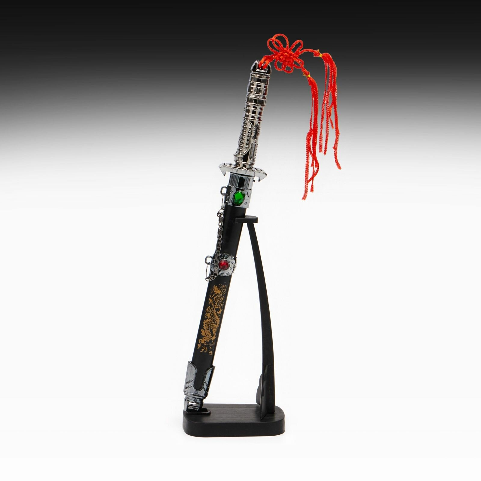 Сувенирный кинжал на подставке, на ножнах дракон, рукоять в форме светового меча, 25 см 505096