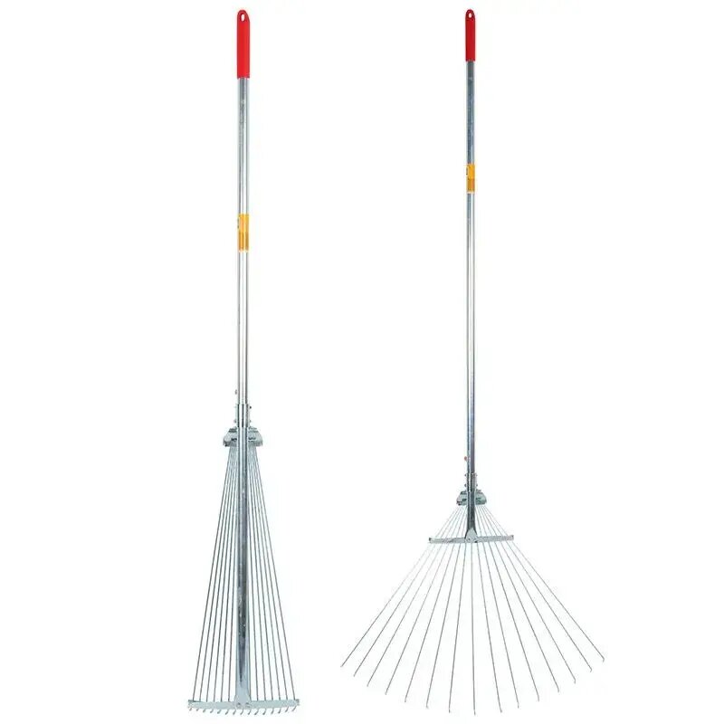 Грабли веерные раздвижные "PARK HG1191", 15 зубьев, прутковые, черный цвет, регулируемая ширина