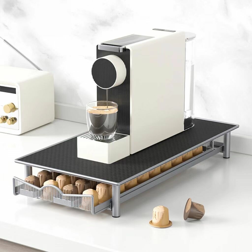 Серебряный , ящик для хранения капсул кофе Nespresso на 40 штук