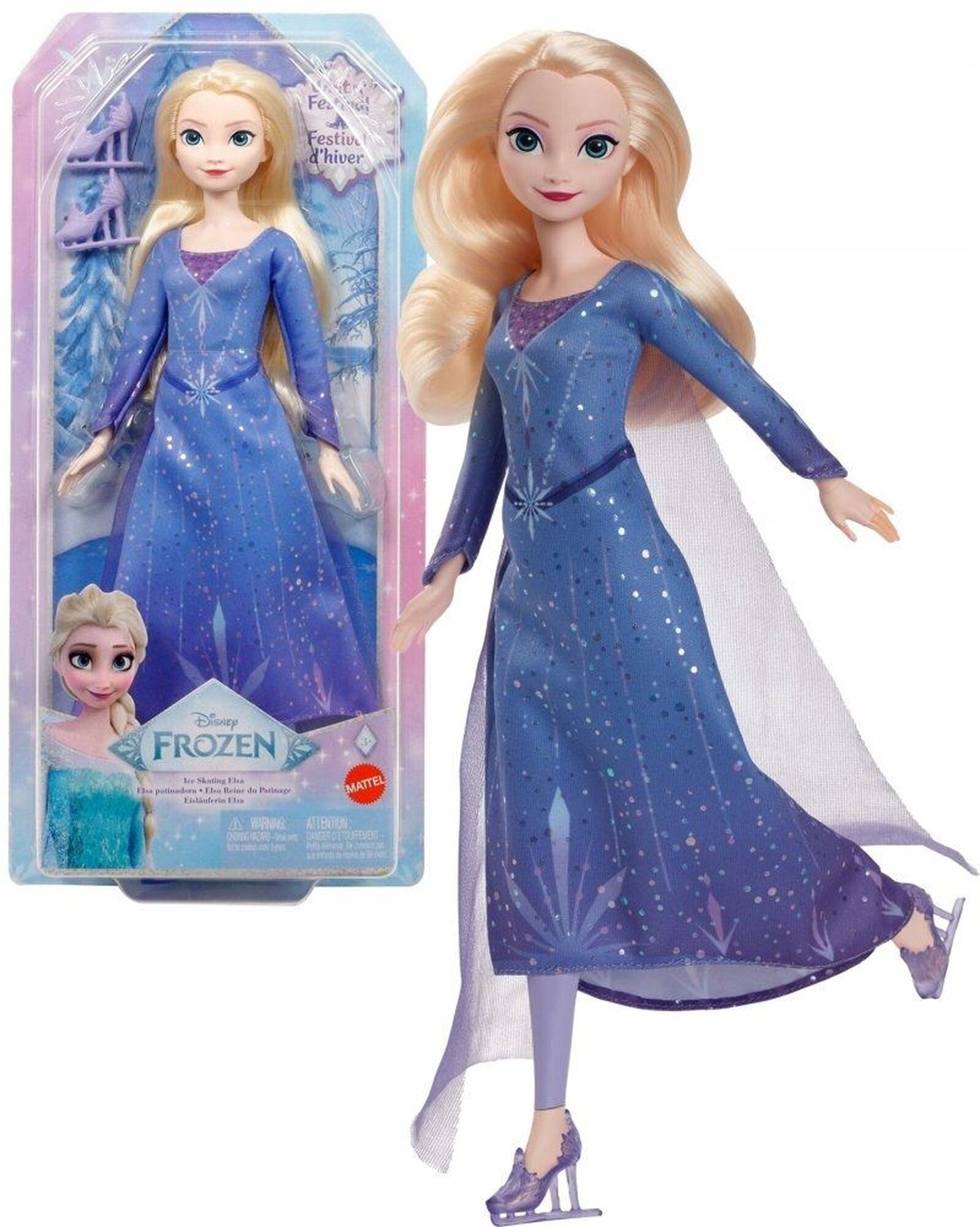 Кукла Mattel Disney Frozen - Фигуристка Эльза на коньках - Дисней Принцессы JBG53
