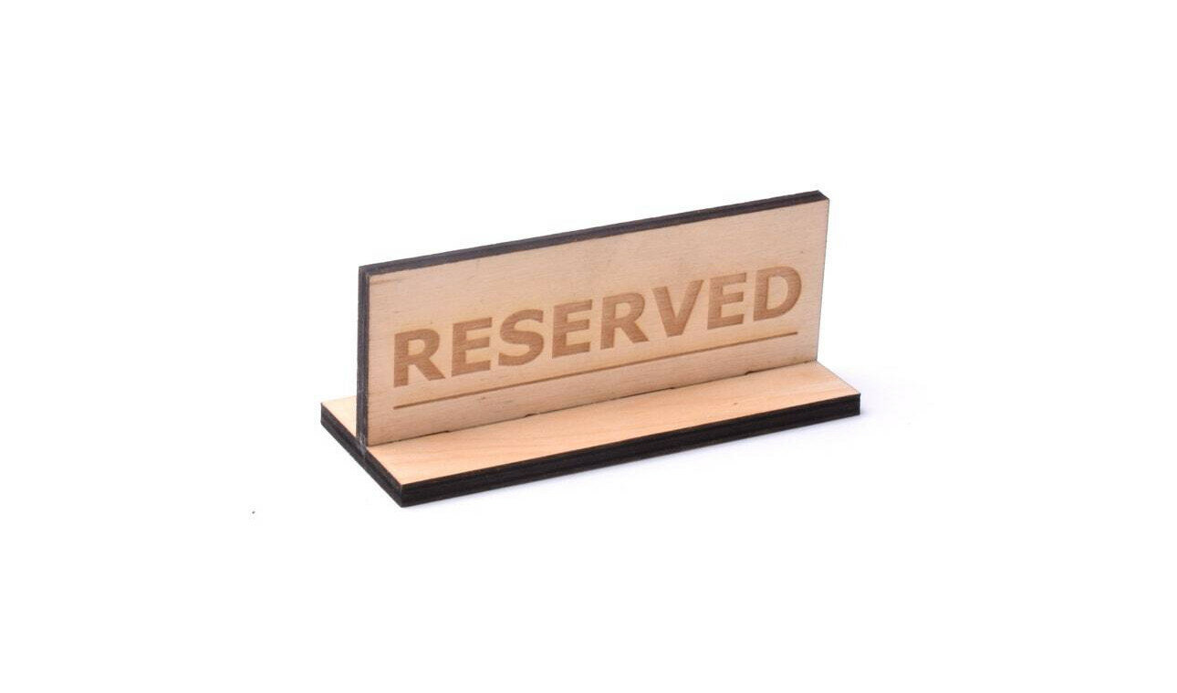 Табличка "Зарезервировано" - для ресторанов, баров, кафе / тейбл стенд Reserved/ настольный информационная табличка