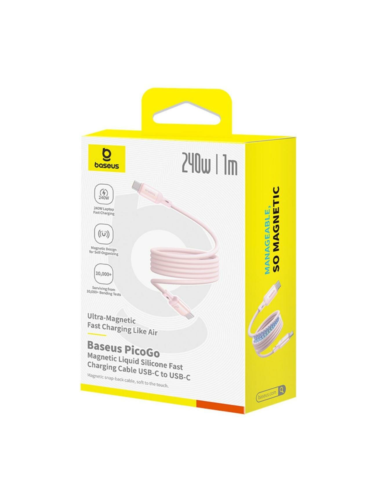 Кабель USB Type-C Baseus PicoGo Magnetic Liquid Silicone 1м Baby Pink