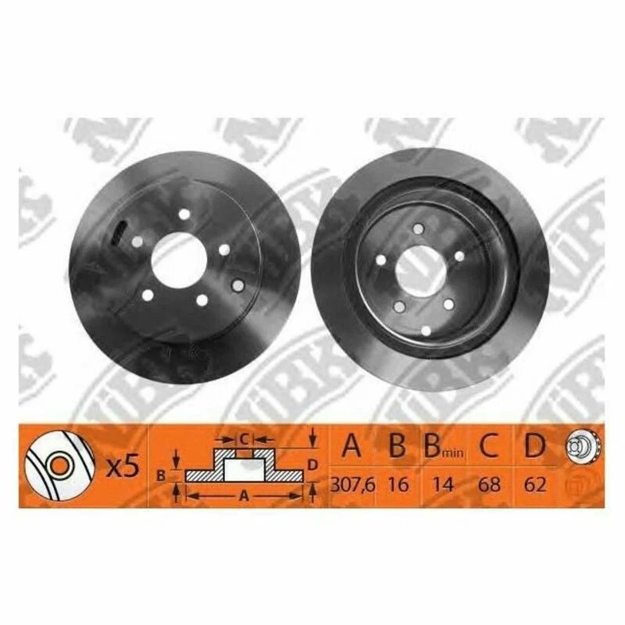 Диск тормозной NIBK Original RN1185, для Nissan, Infiniti, Mitsubishi, серый чугун