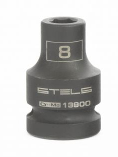 Головка ударная шестигранная, 8 мм, 1/2", crmo// stels