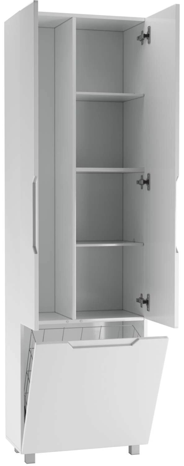 Шкаф-пенал Домино Optima 60 без ящика с корзиной для белья глянец