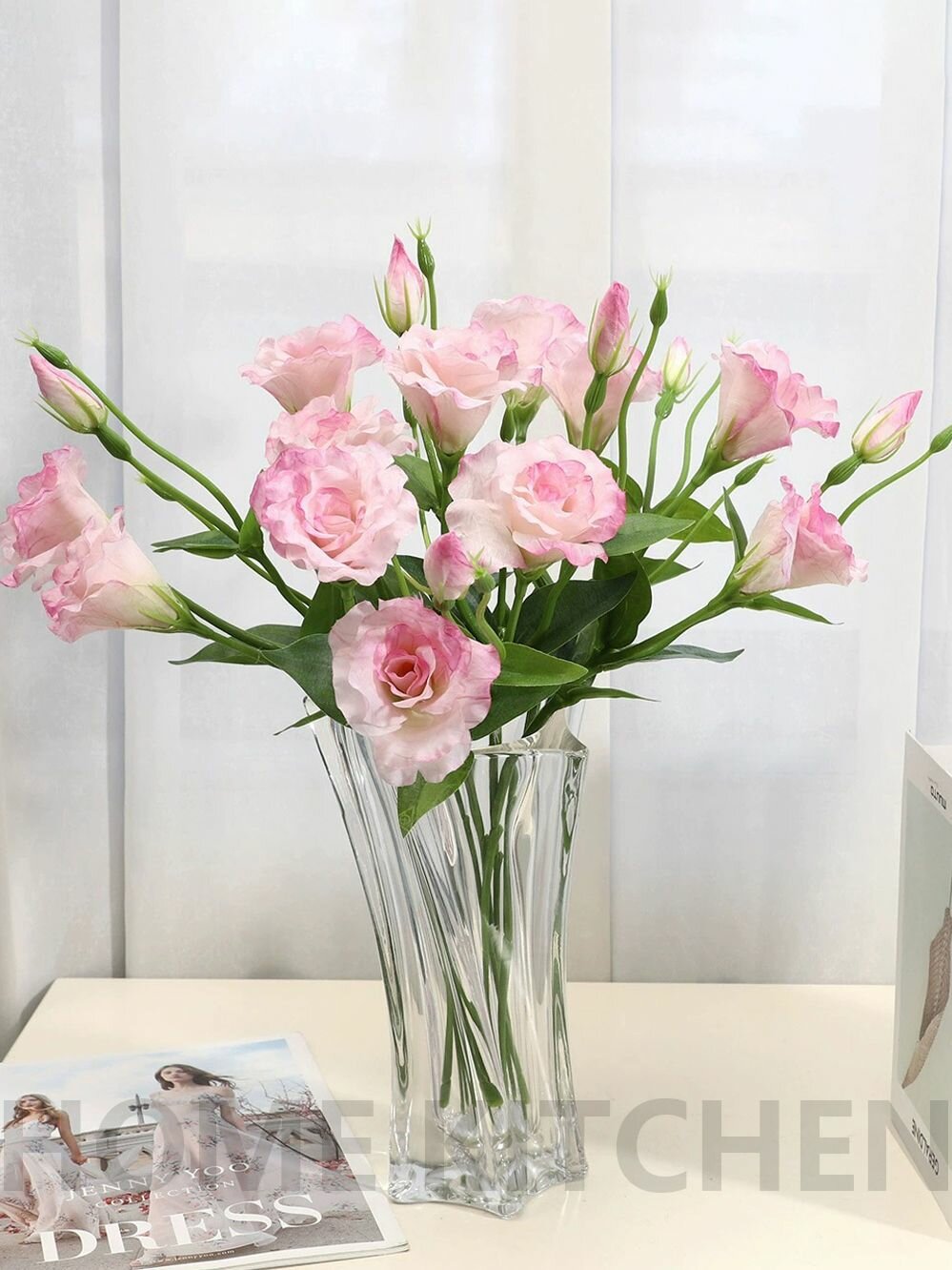 Искусственные цветы лизиантуса длиной 44 см, поддельная эустома для домашнего декора