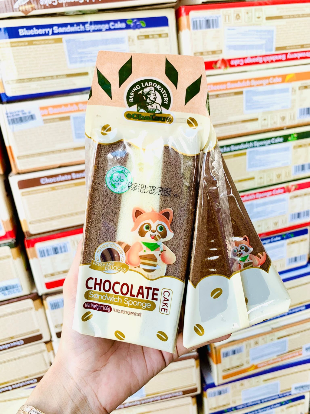 Воздушный бисквит Xianriji треугольный со вкусом шоколада 100 г, Китай