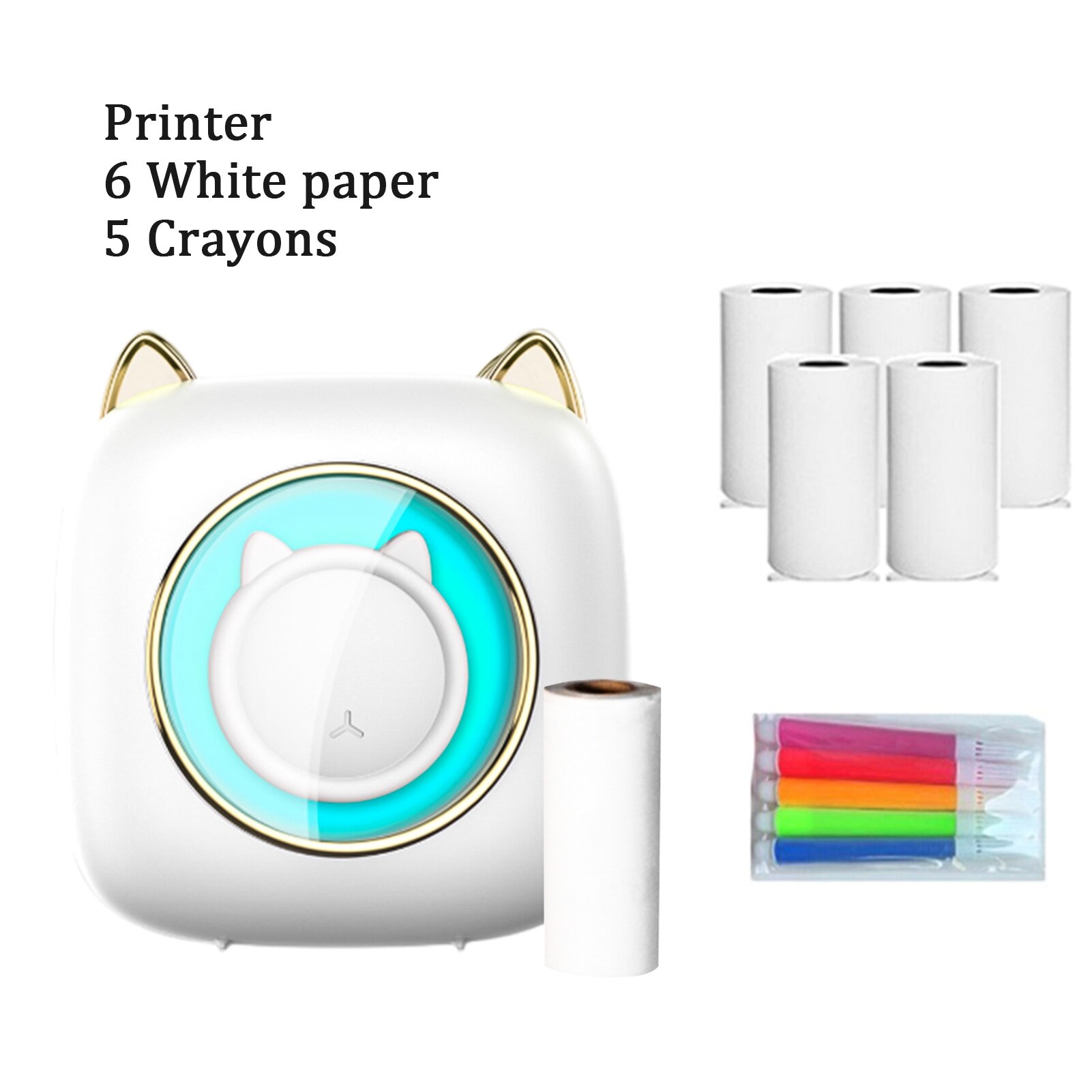 Mini Pocket Printer Портативный тепловой принтер беспроводной BT Connection 203DPI для картинной метки DIY Список ручной работы Meno Notes Journ